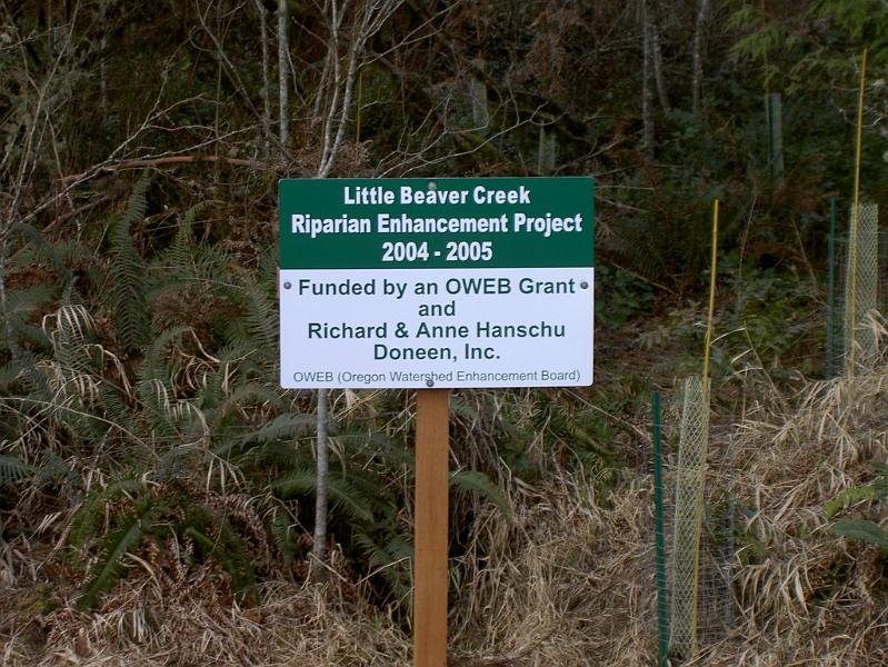General photos/Riparian area sign